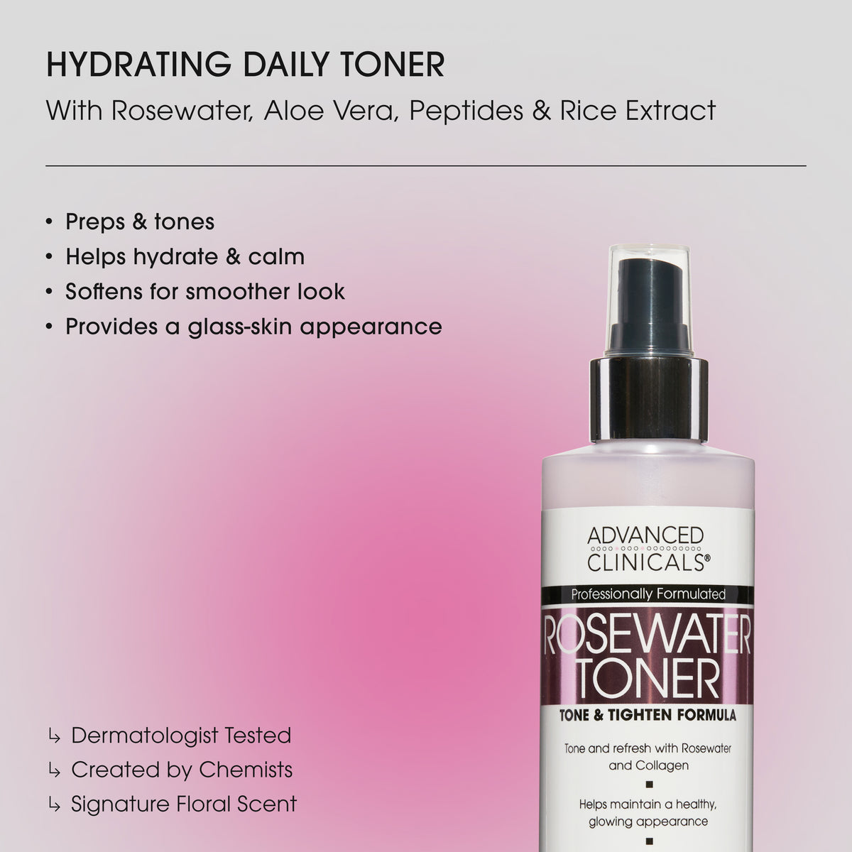 Rosewater Face Toner - Advanced Clinicals