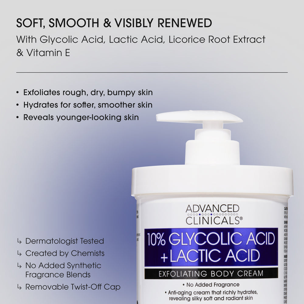 10% Glycolic Acid + Lactic Acid Body Cream - Advanced Clinicals
