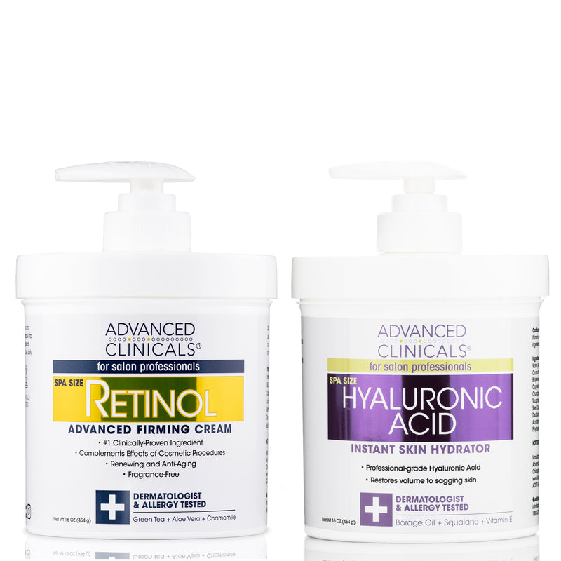 Retinol & Hyaluronic Acid Face & Body Cream 2PC Set - Advanced Clinicals
