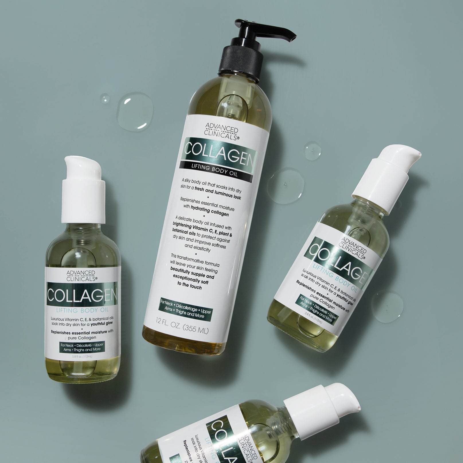 Collagen + Vitamin E Lifting Body Oil, Large 12 Fl Oz - Advanced Clinicals